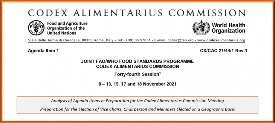 Proposed Codex Analysis | Virtual Codex Alimentarius Commission (CAC44 ...